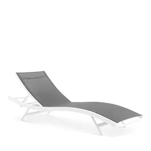 MODWAY Glimpse Outdoor Patio Mesh Chaise Lounge Chair - White/gray