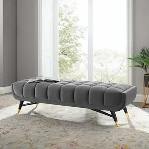 MODWAY Adept 60 Performance Velvet Bench - Gray
