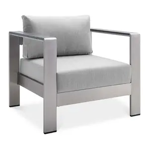 MODWAY Shore Sunbrella Fabric Aluminum Outdoor Patio Armchair