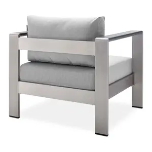 MODWAY Shore Sunbrella Fabric Aluminum Outdoor Patio Armchair
