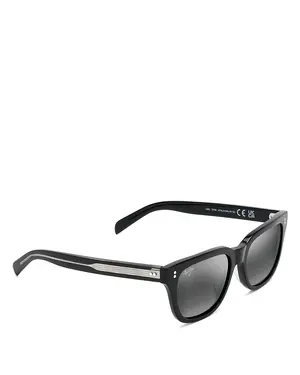 Maui Jim Maui Jim Likeke Square Sunglasses Black/gray Polarized Solid