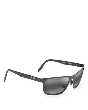 Maui Jim Anemone Polarized Rectangular Sunglasses - Black/gray Polarized Gradient
