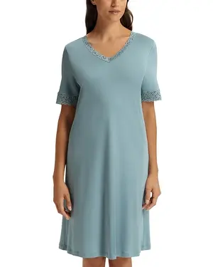 Hanro Moments Short Sleeve Nightgown Tourmaline