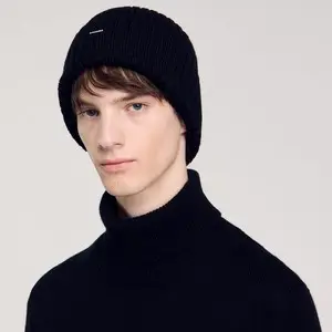 Sandro Rib Knit Hat - Black