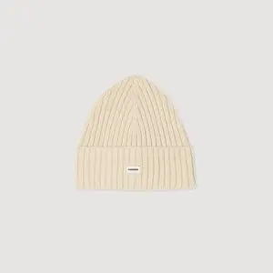 Sandro Rib Knit Hat Ficelle