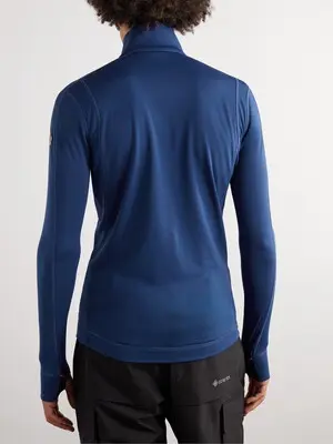 Moncler Slim-fit Polartec® Power Grid™ Half-zip Base Layer - Blue