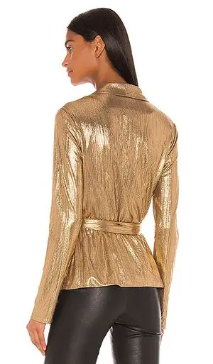 Superdown Desiray Metallic Tie Blazer