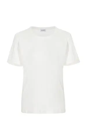 LESET Pointelle-knit Cotton Crewneck T-shirt - White