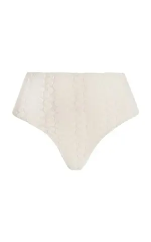 Oas Riva Ruched High-rise Bikini Bottom - Ivory
