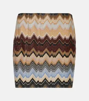 Missoni Zig Zag Metallic Knit Miniskirt