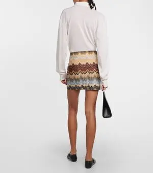 Missoni Zig Zag Metallic Knit Miniskirt