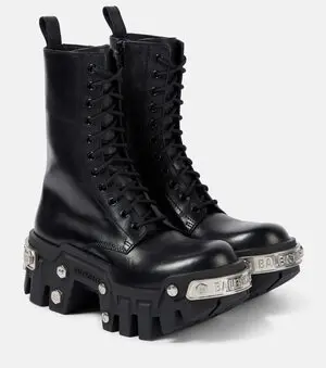 Balenciaga Bulldozer Leather Ankle Boots
