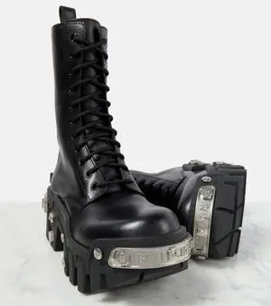 Balenciaga Bulldozer Leather Ankle Boots