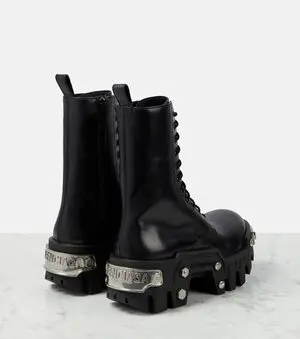Balenciaga Bulldozer Leather Ankle Boots