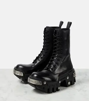 Balenciaga Bulldozer Leather Ankle Boots
