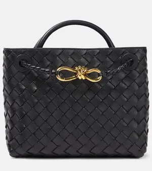 Bottega Veneta Andiamo Small Leather Tote Bag - Black