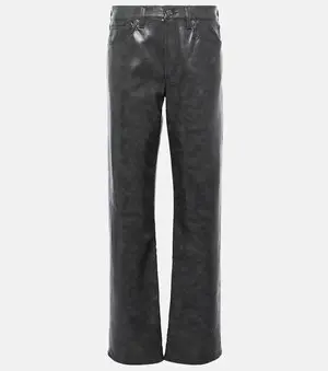 AGOLDE Sloane Mid-rise Straight Leather Pants