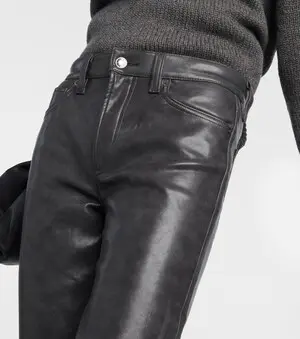 AGOLDE Sloane Mid-rise Straight Leather Pants