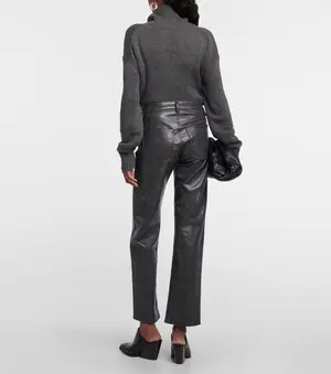 AGOLDE Sloane Mid-rise Straight Leather Pants