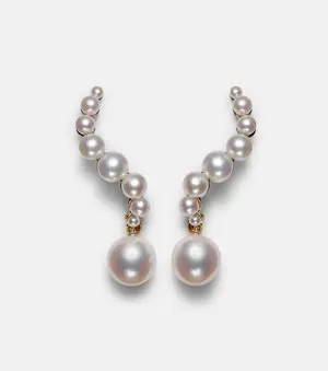 Mateo 14kt Yellow Drop Earrings With Pearls - Gold