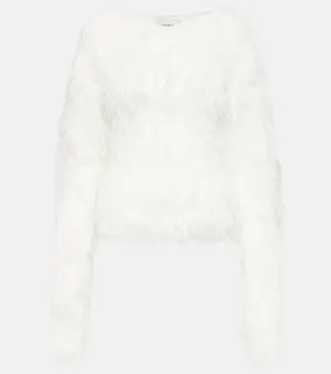 Coperni Fluffy Knit Sweater - White