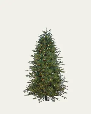 BARCANA 7.5' Slim Alaskan Deluxe Led Prelit Christmas Tree - Green