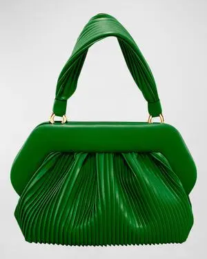 THEMOIRE Tia Plissa Vegan Fabric Clutch Bag - Tea Tree