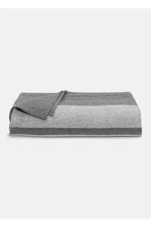Vince Cashmere Jersey Stripe Throw - Gray