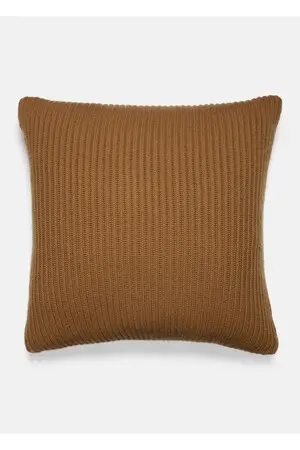 Vince Wool And Cashmere Cardigan-stitch Pillow - Brown