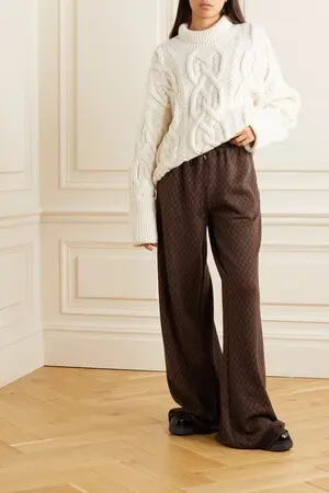 Balmain Striped Wool-blend Jacquard Wide-leg Pants