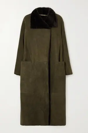 Nour Hammour Birthday Reversible Shearling Coat Green