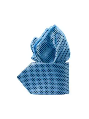 Stefano Ricci Luxury Hand Printed Silk Tie Set Blue