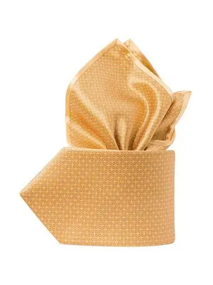 Stefano Ricci Luxury Hand Printed Silk Tie Set Yellow