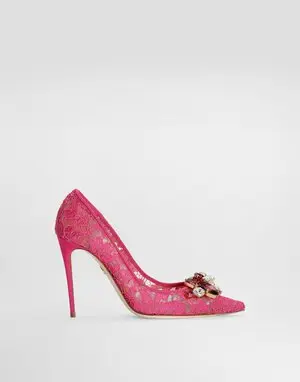 Dolce & Gabbana Lurex Lace Pumps - Fuchsia