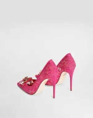 Dolce & Gabbana Lurex Lace Pumps - Fuchsia