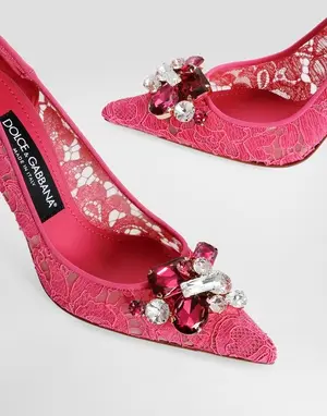 Dolce & Gabbana Lurex Lace Pumps - Fuchsia