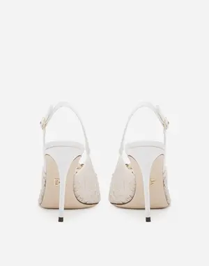 Dolce & Gabbana Lurex Lace Slingbacks With Brooch