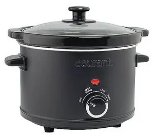 COURANT 2.5 Quart Round Shape Slow Cooker Bla Ck Matte Finish