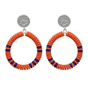 EMERSON STREET Clemson Tigers Raya Earrings - Silver