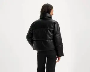 LEVI'S Faux Leather Puffer Jacket