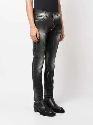 Philipp Plein Skull & Bones Embroidered Jeans