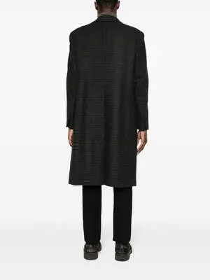 HEVO Martina Franca Houndstooth Midi Coat - Black