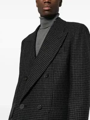 HEVO Martina Franca Houndstooth Midi Coat - Black