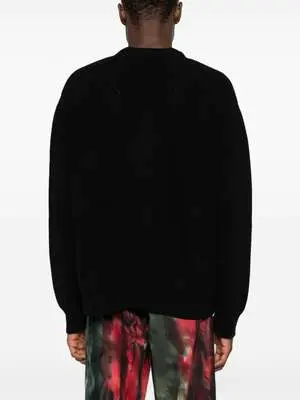 PAURA Cut-out Virgin Wool Jumper - Black