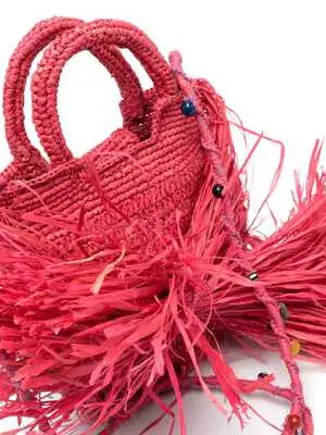 MADE FOR A WOMAN Kifafa Frange Straw Crossbody Bag
