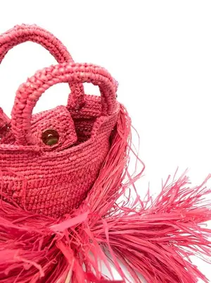 MADE FOR A WOMAN Kifafa Frange Straw Crossbody Bag