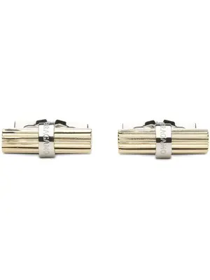 FERRAGAMO Engraved-logo Cufflinks - Gold