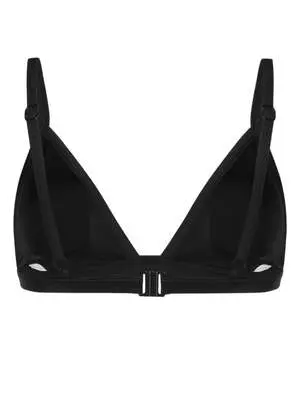 DUSKII Floral Print Triangle Bikini Top - Black