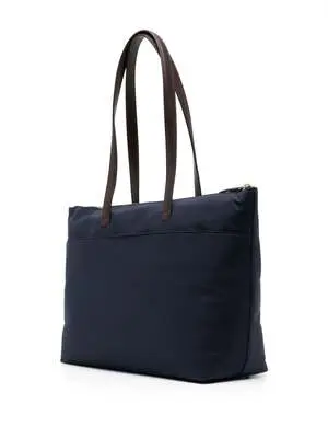 AGNÈS B. Leather-trim Tote With Logo Plaque