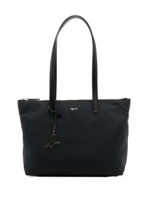 AGNES B. Logo-plaque Zipped Tote
